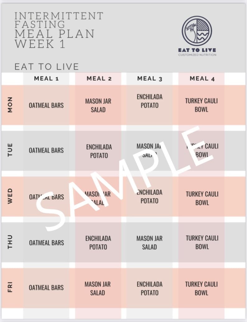 Intermittent Fasting 2 Week Meal Plan - Etsy