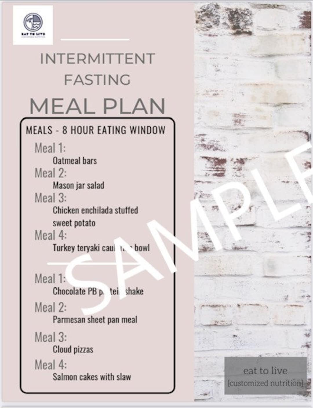 Intermittent Fasting 2 Week Meal Plan - Etsy