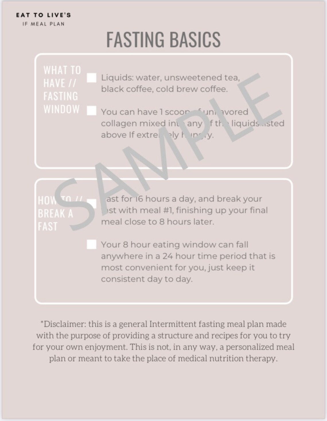 Intermittent Fasting 2 Week Meal Plan - Etsy