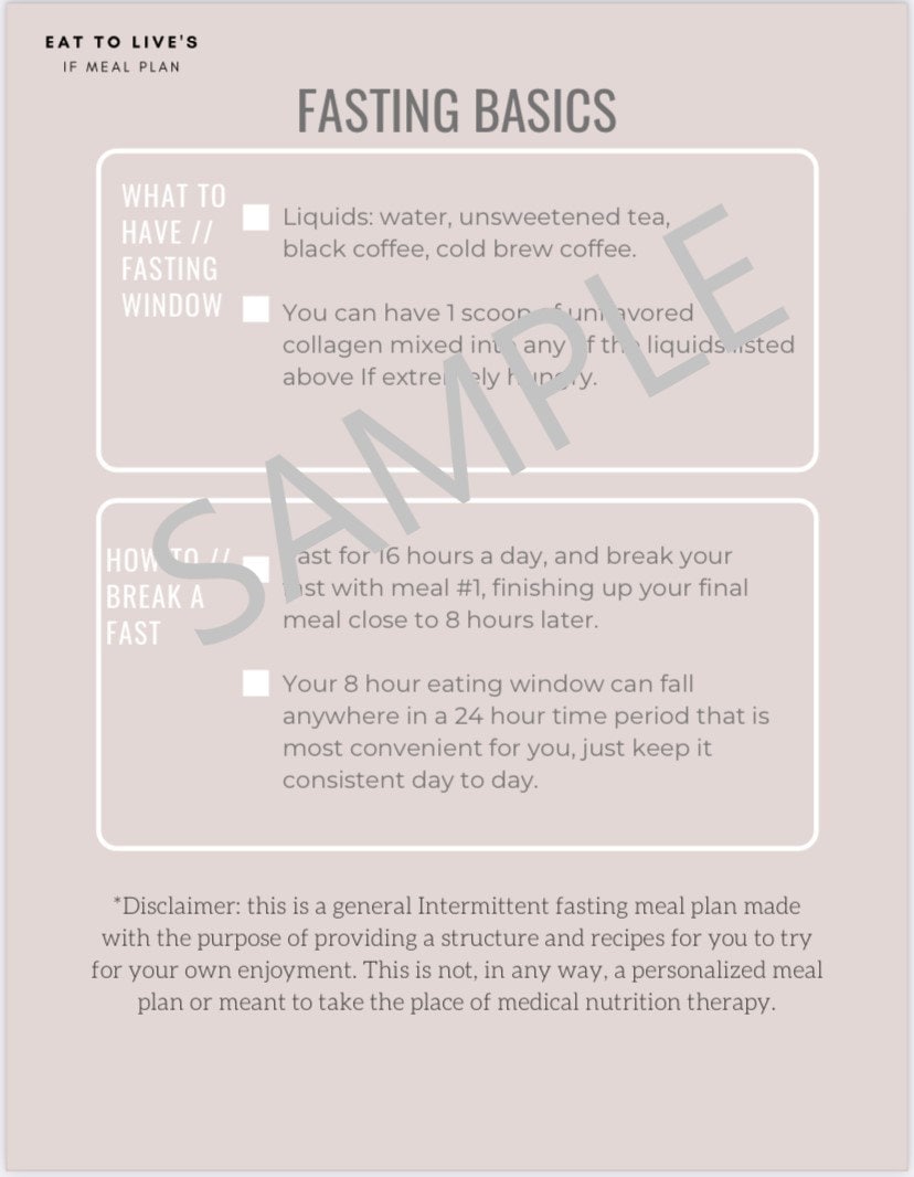 Intermittent Fasting 2 Week Meal Plan - Etsy