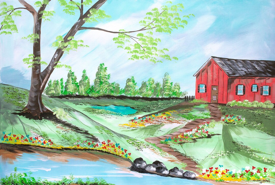 Beautiful Country Landscape Art on Canvas Serene Landscape.. Perfect ...