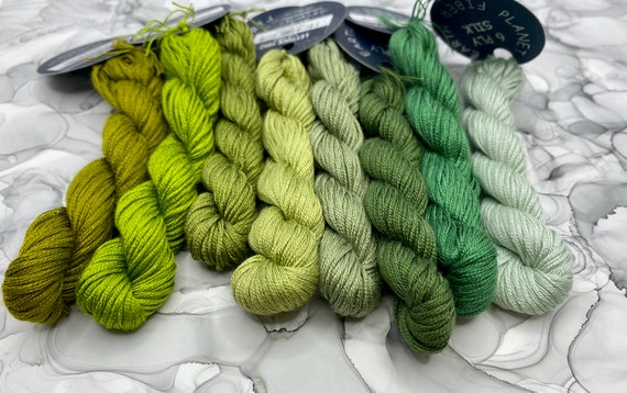 Planet Earth 6-ply Silk Thread Greens II - Etsy