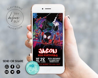 Spider Verse Invitation Spider Verse Birthday Spider Verse Invite ...