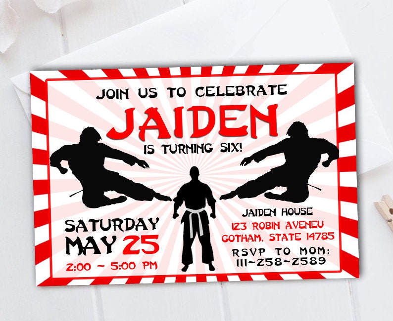 Karate Invitation, Karate Party, Karate Birthday, Karate Party Theme ...