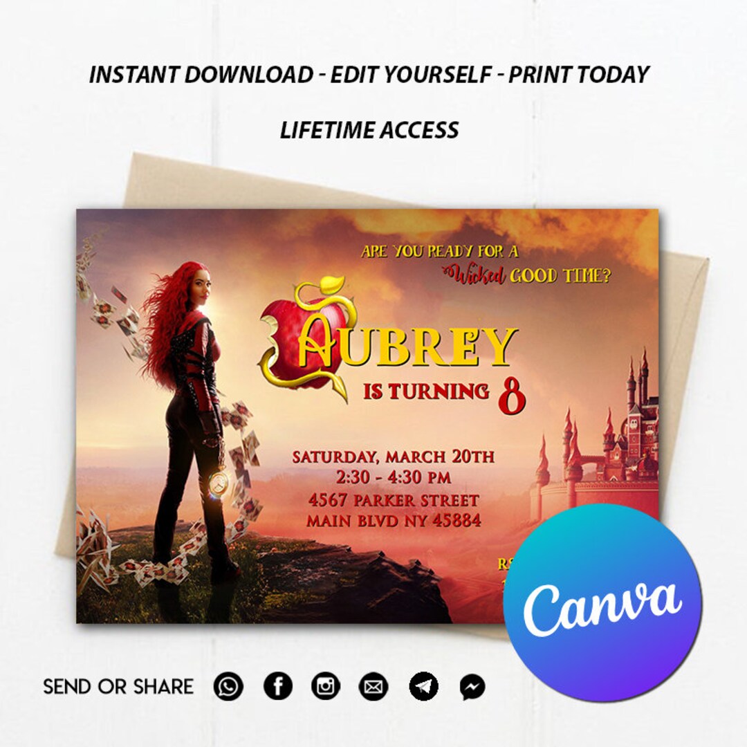 Descendants the Rise of Red Invitation, Descendants 4 Invitation ...