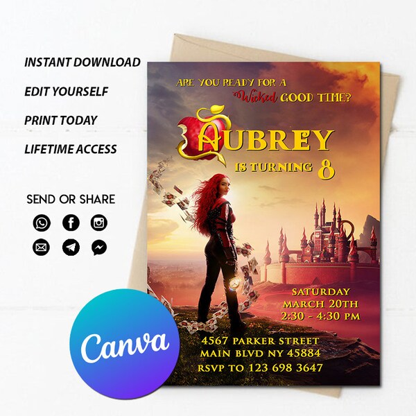 Rise of Red Birthday Party Invitation - Etsy