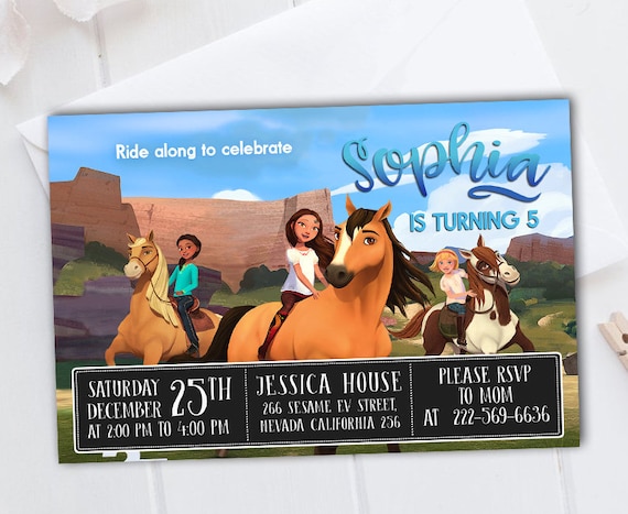 Spirit Riding Free Birthday Invitation Spirit Riding Free - Etsy Canada