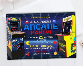 Retro Arcade Party Invitation - Etsy