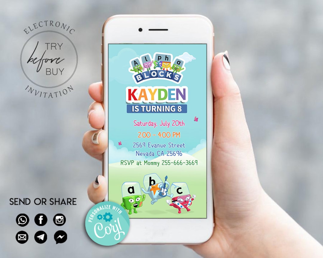 Alphablocks Invitation Alphablocks Birthday Alphablocks - Etsy