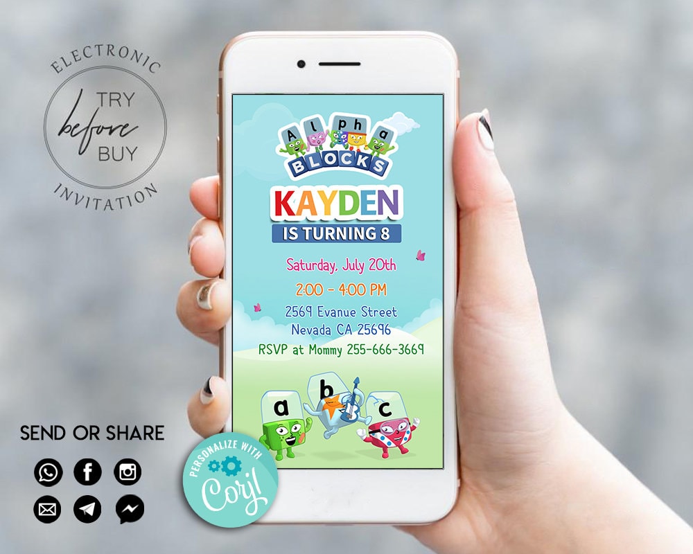 Alphablocks Invitation Alphablocks Birthday Alphablocks - Etsy