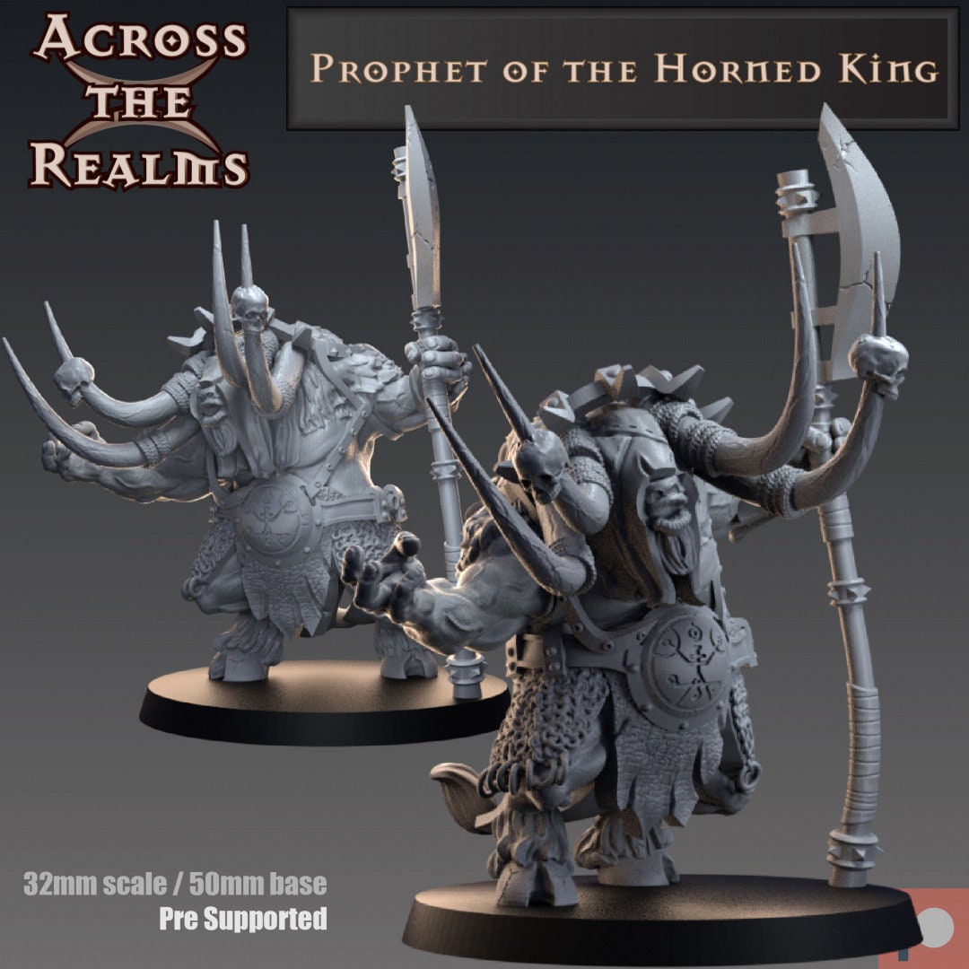 Prophet of the Horned King Minotaur Across the Realms 32mm Printed ...