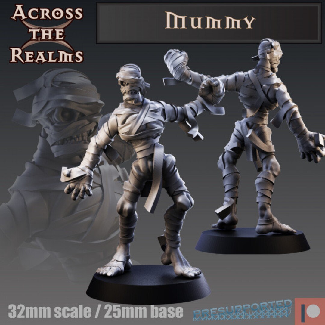 Mummy Across the Realms 32mm Printed Miniatures Ideal for Tabletop Rpgs ...