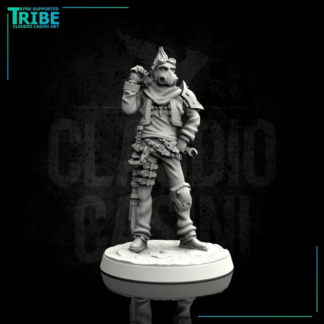Male Post Apocalyptic Sci-fi Punk Claudiocasiniart 32mm Printed ...