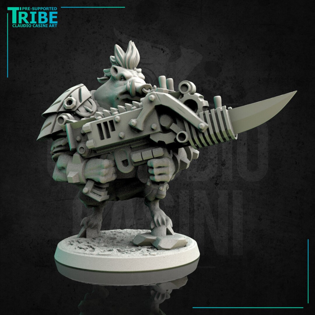 Apocalyptic Mutant Boar With Rifle Heavy Cannon - Claudiocasiniart ...