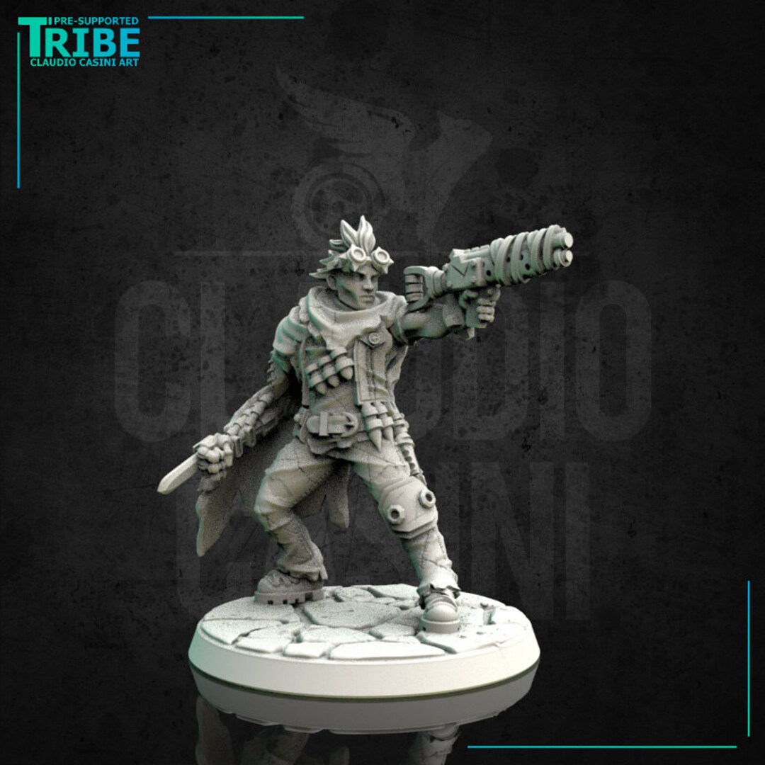 Post Apocalyptic Ganger Claudiocasiniart 32mm Printed Miniatures Ideal ...