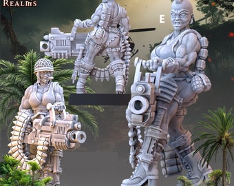 Cyborg Priestess fits 32mm and 40mm Bases Miniature Wargaming Kits ...