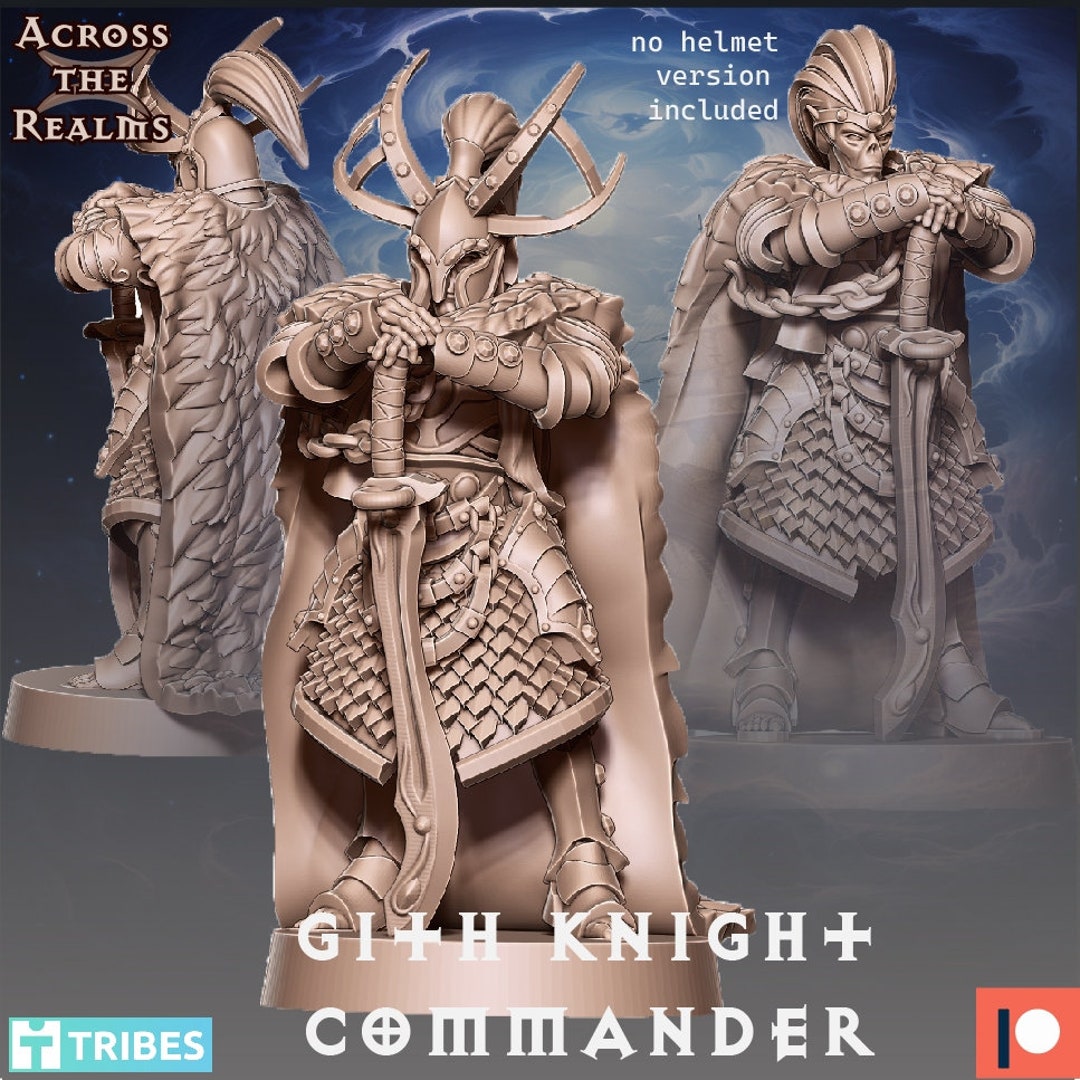 Gith Knight Commander Across the Realms 32mm Printed Miniatures Ideal ...