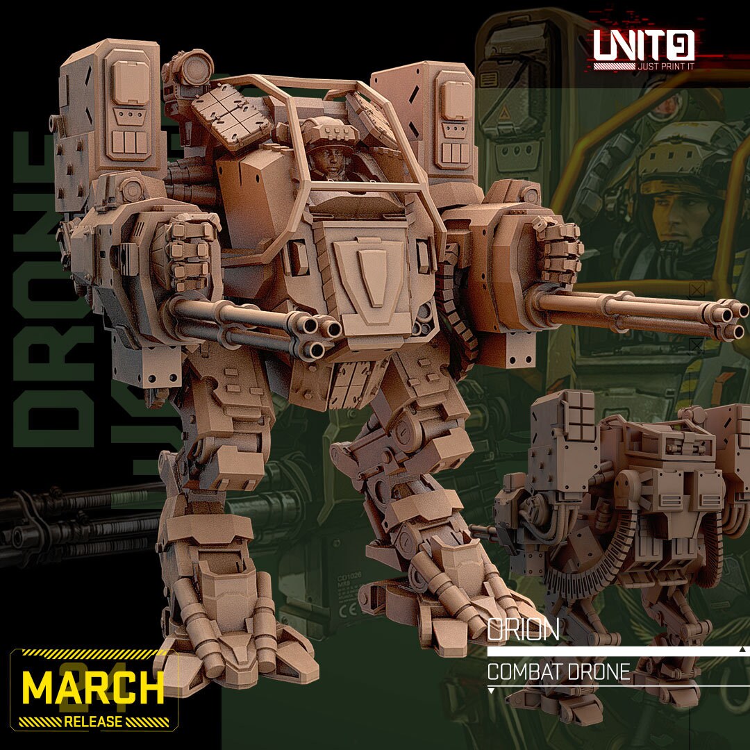 Orion Combat Power Armour Mech Grimdark Cyberpunk Sci-fi UNIT9 32mm ...