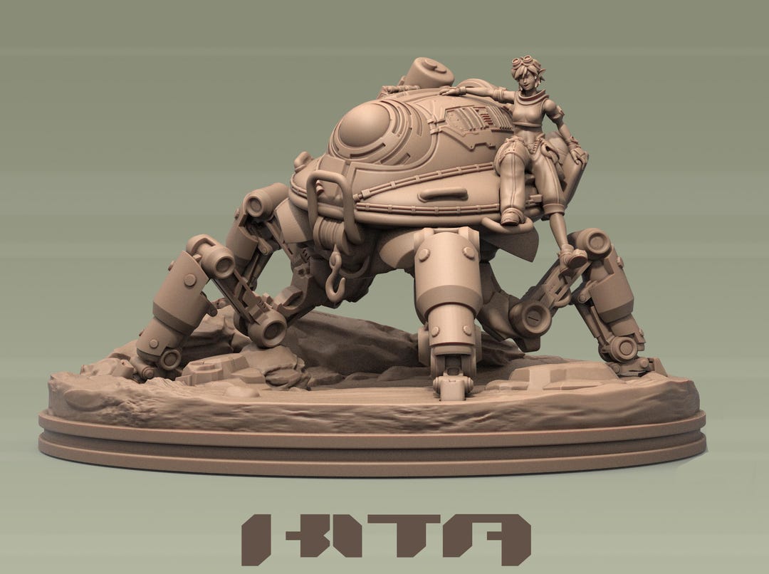 Kita Mechanic Drone Pilot Scavenger DungeonsAndMaidens 32mm Printed ...