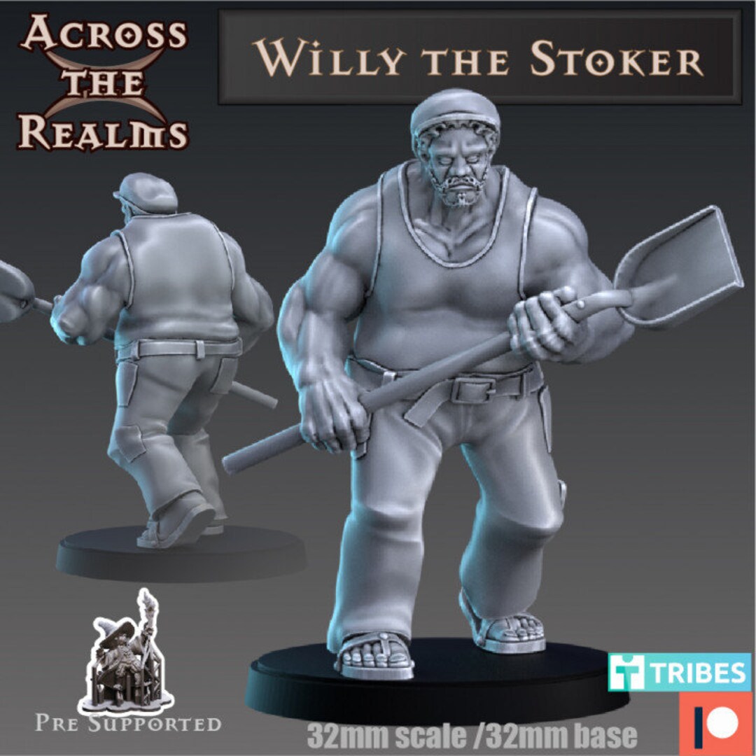 Willy the Stoker Ship Crew Across the Realms 32mm Scale Printed ...