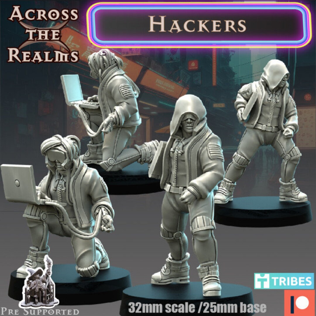 Cyber Hackers - Cyberpunk - Sci-fi - Across the Realms - 32mm Printed ...
