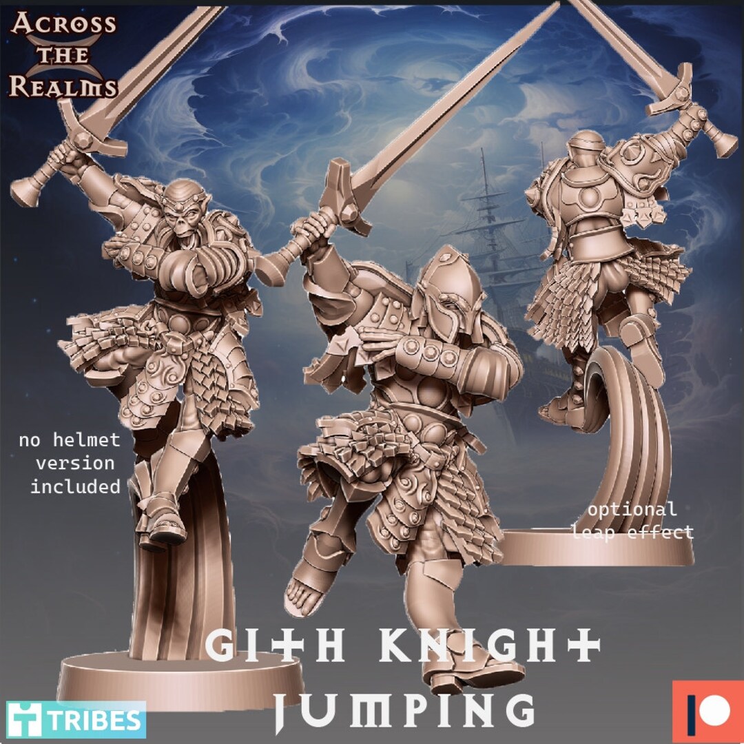 Gith Knight Jumping Across the Realms 32mm Printed - Etsy