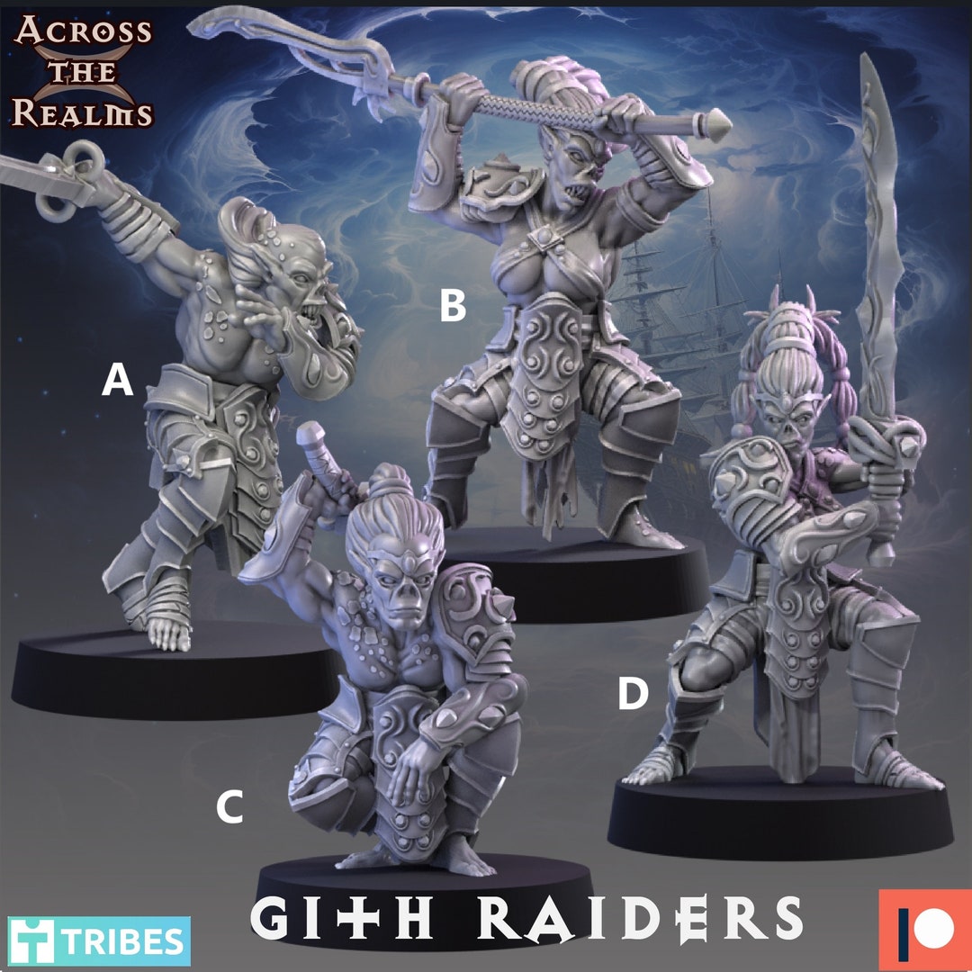 Gith Raiders Across the Realms 32mm Printed Miniatures Ideal for ...