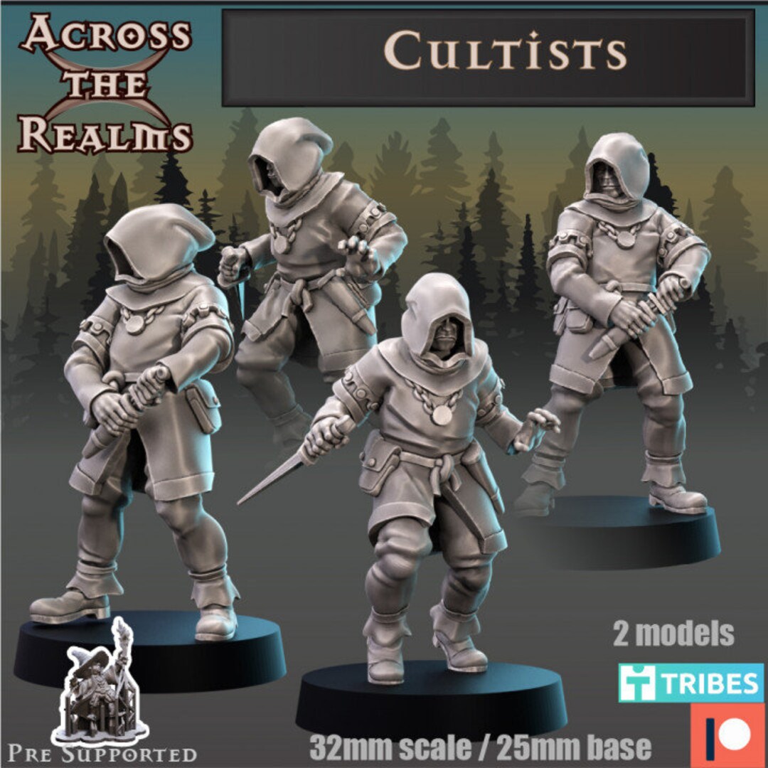 Cultists Bandits Across the Realms 32mm Printed Miniatures Ideal for ...