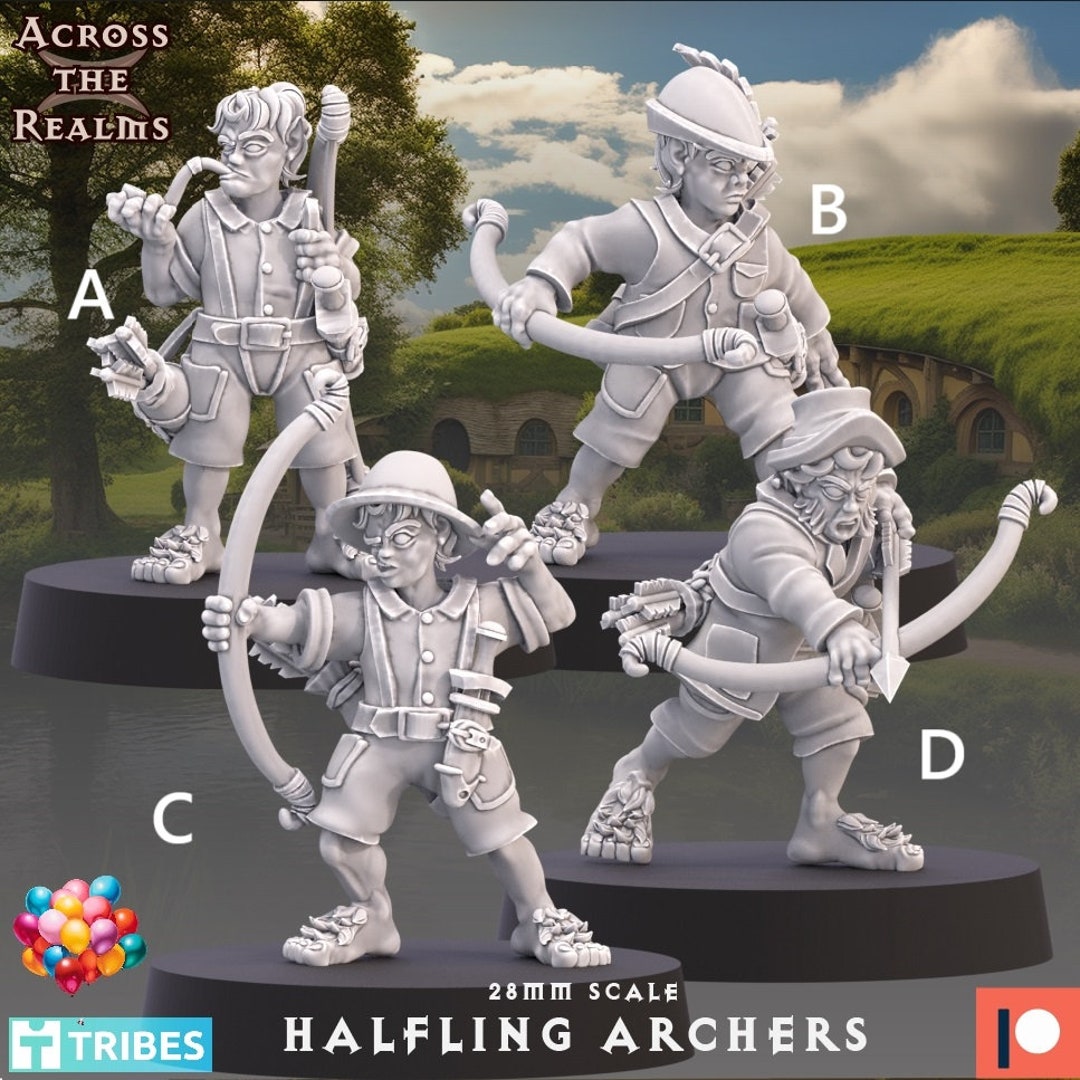 Halfling Archers Rangers Guards Across the Realms 28mm Printed ...