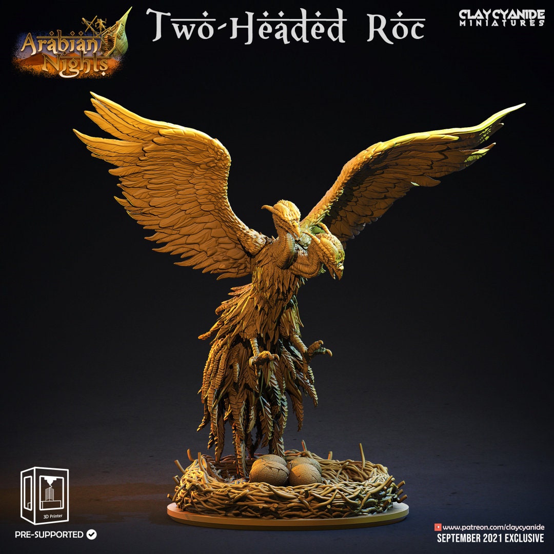 Two Headed Roc Giant Bird Arabian Nights Clay Cyanide Miniatures ...