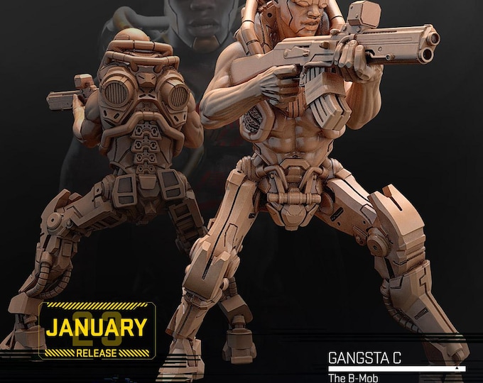 Gangster C - Grimdark - Cyberpunk - Sci-fi - UNIT9 - 32mm Printed ...