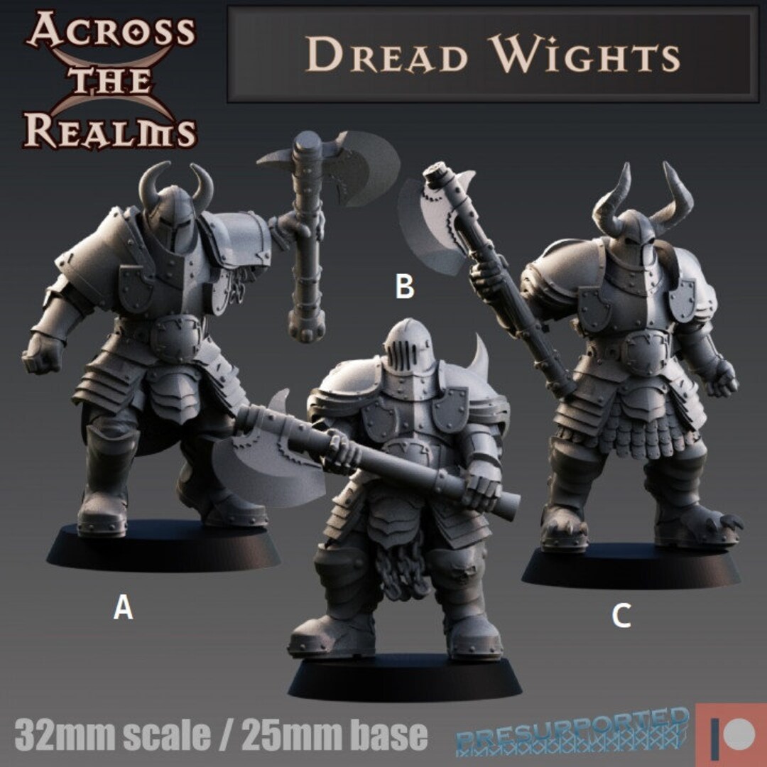 Dread Wight Chaos Knight Dark Knight Across the Realms 32mm Printed ...