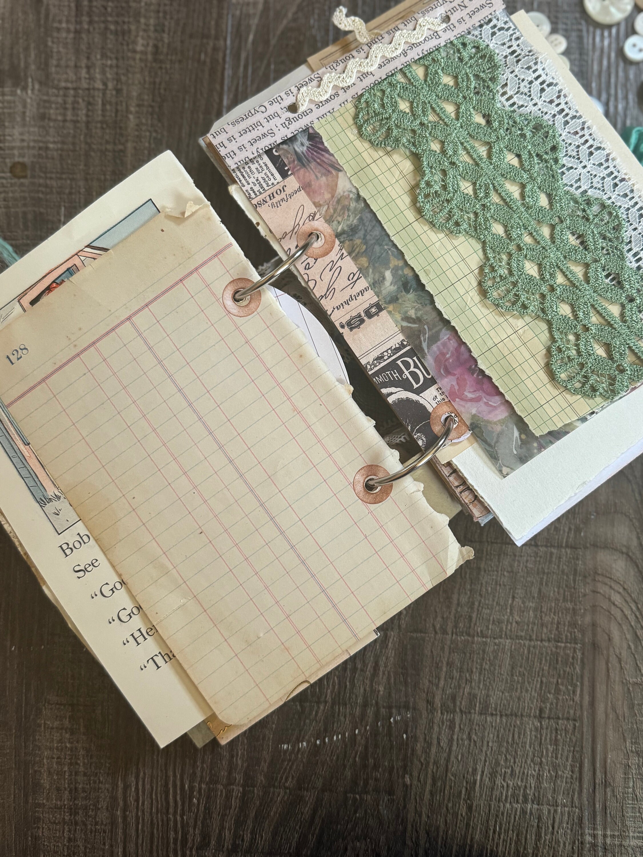 Grungy Vintage Hand Created Junk Journal/vintage, Junk Journal/handmade Junk Journal. Butterfly ...