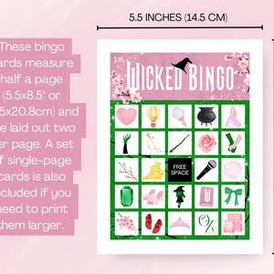 Wicked Bingo Game: 20 Printable Cards, Family Fun (PDF) - Etsy