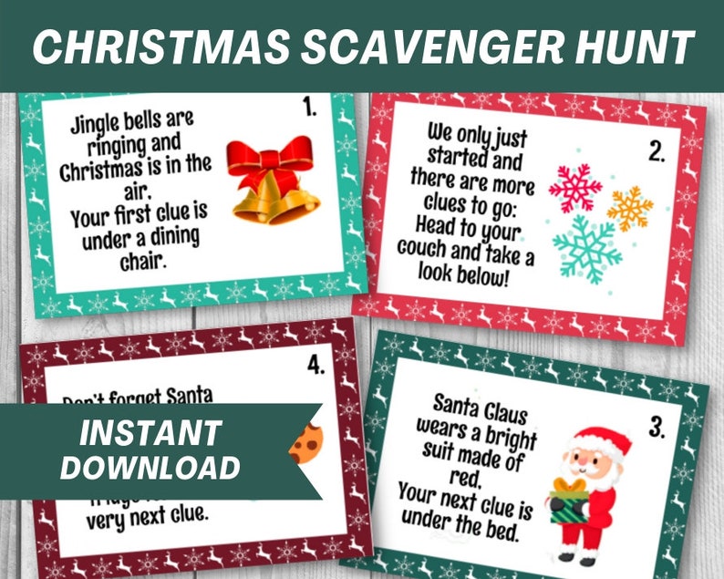Christmas Scavenger Hunt Christmas Activity Fun Christmas - Etsy