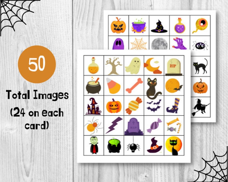 Halloween Bingo 25 Bingo Cards Printable Game Halloween - Etsy