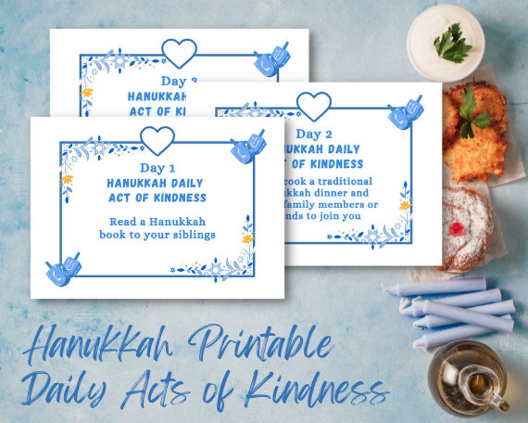 Hanukkah 8 Acts of Kindness, Kids Activity, Encouraging Notes, Chanukah ...