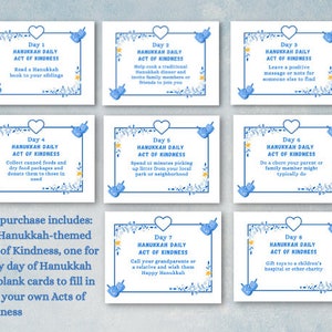 Hanukkah 8 Acts of Kindness, Kids Activity, Encouraging Notes, Chanukah ...