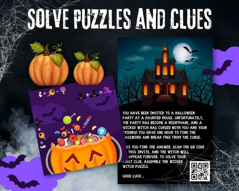 Haunted House Halloween Escape Room Game, Spooky Puzzle (instant ...