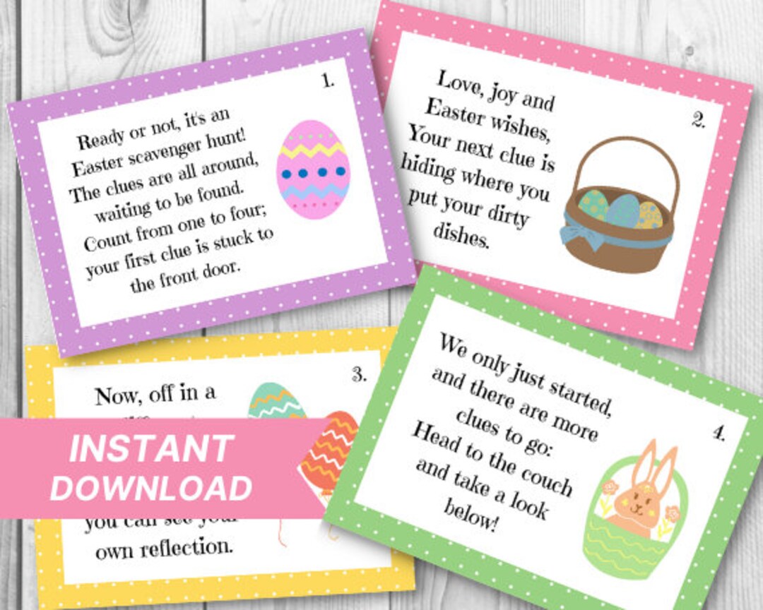 Easter Scavenger Hunt, Easter Game, Festive Game, Easter Hunt Puzzle ...