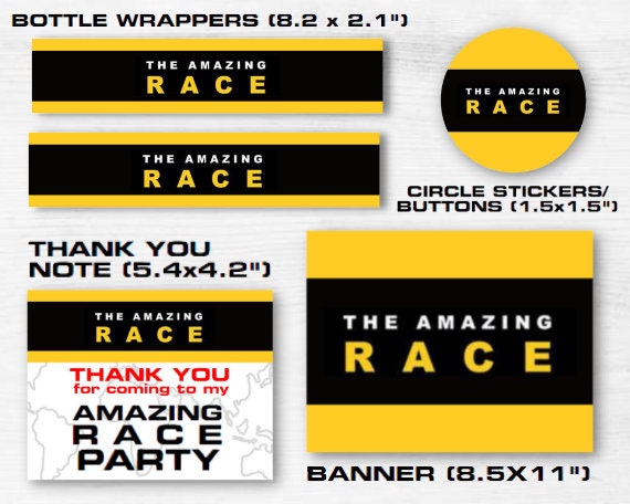 The Amazing Race Birthday Party Kit Amazing Race Invitation | Etsy ...