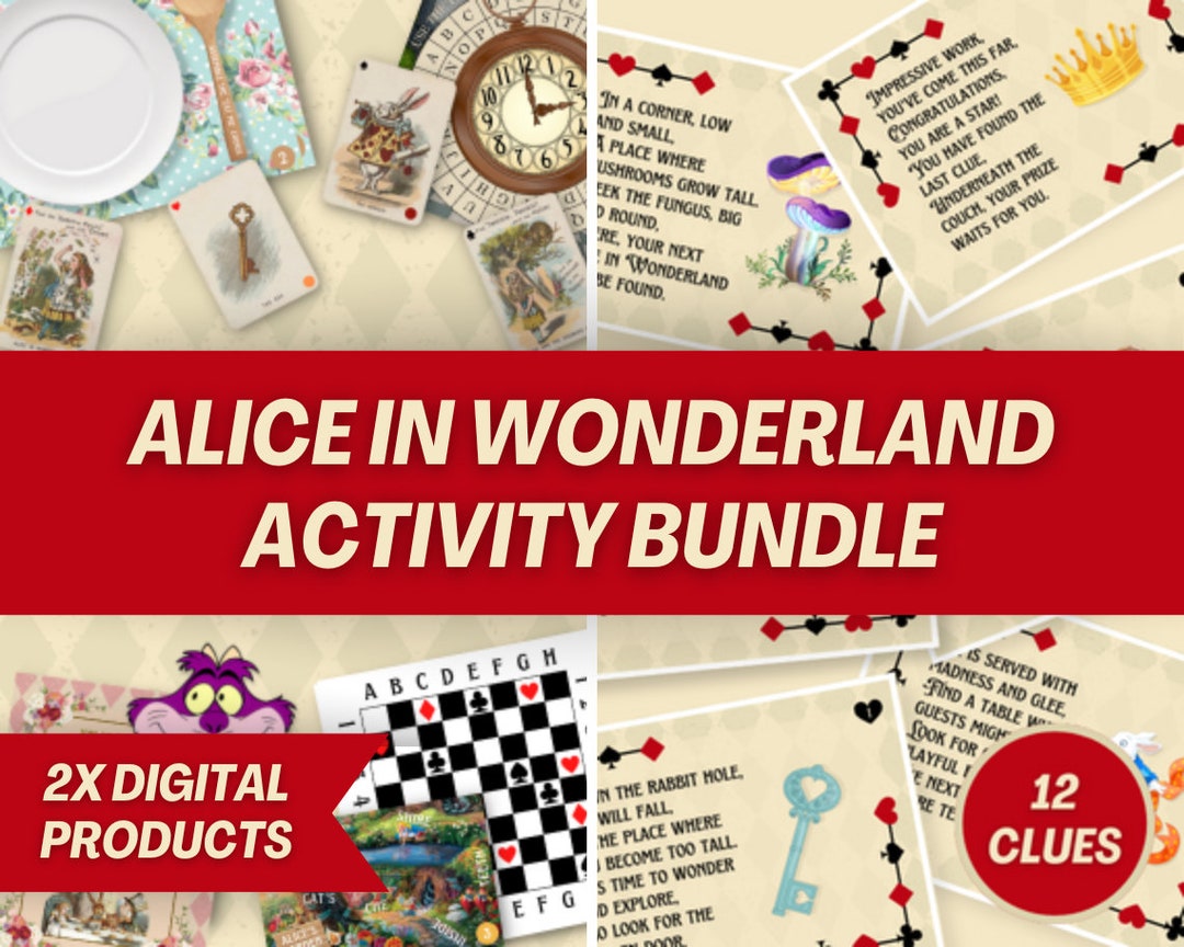 Alice in Wonderland Activity Bundle, Alice in Wonderland Party Games ...