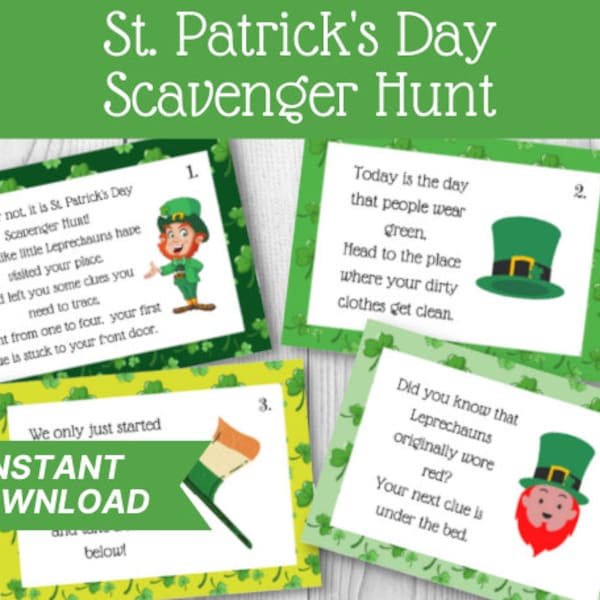 St Patricks Day Scavenger Hunt - Etsy