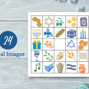 Hanukkah Bingo, 20 Bingo Cards, Printable Game, Hanukkah Party Game ...