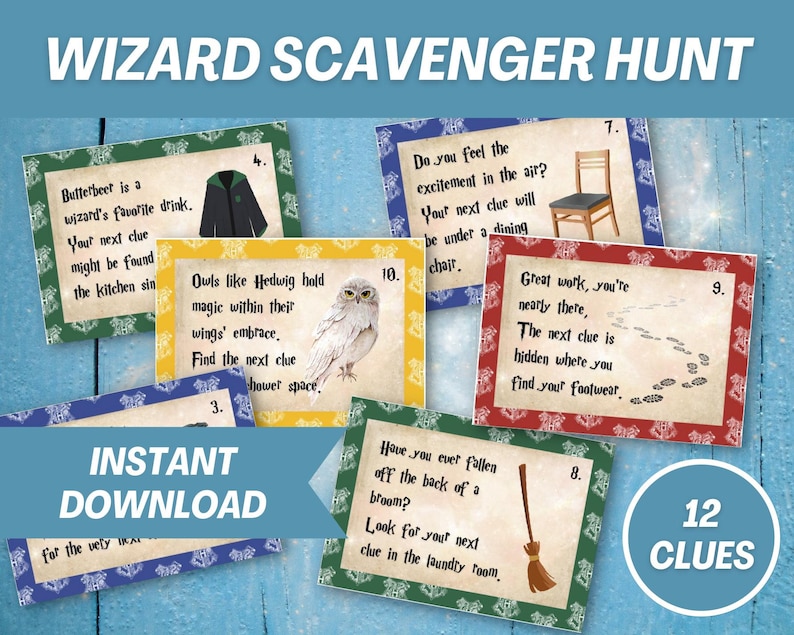 Wizard Party Pack: Escape Room, Scavenger Hunt & Trivia (digital ...