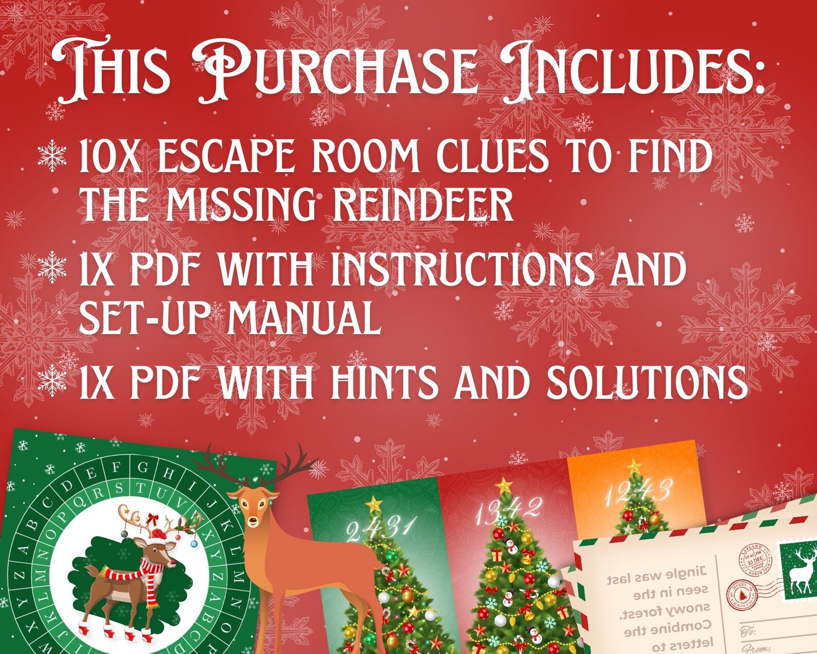 Christmas Party Escape Room, Find the Missing Reindeer, Kids & Family ...