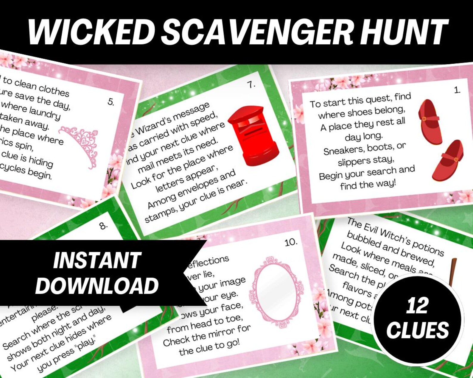 Wicked Party Pack: Escape Room, Bingo, Scavenger Hunt, Placemat (PDF ...