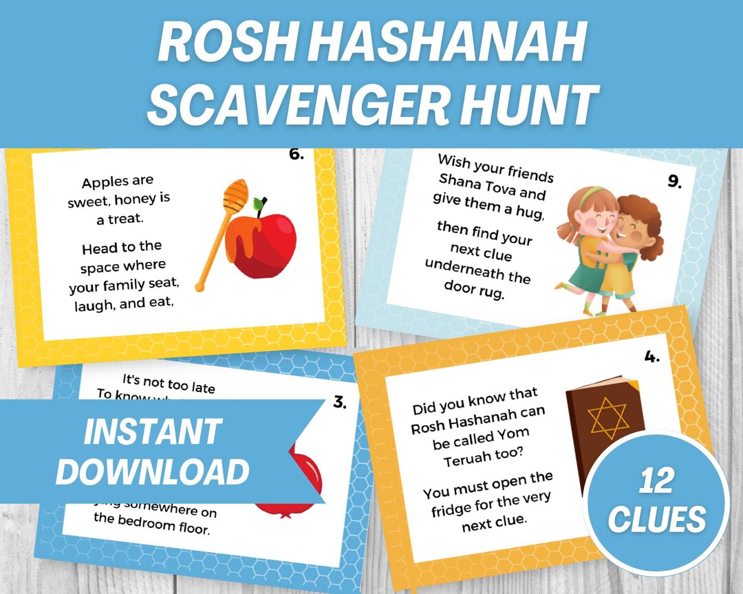 Rosh Hashanah Scavenger Hunt: Fun Festive Activity (digital Download ...