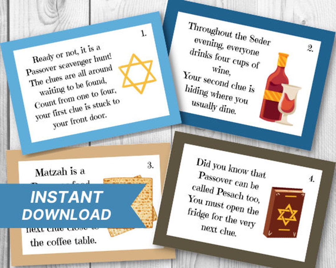 Passover Scavenger Hunt, Passover Game, Festive Game, Scavenger Hunt ...
