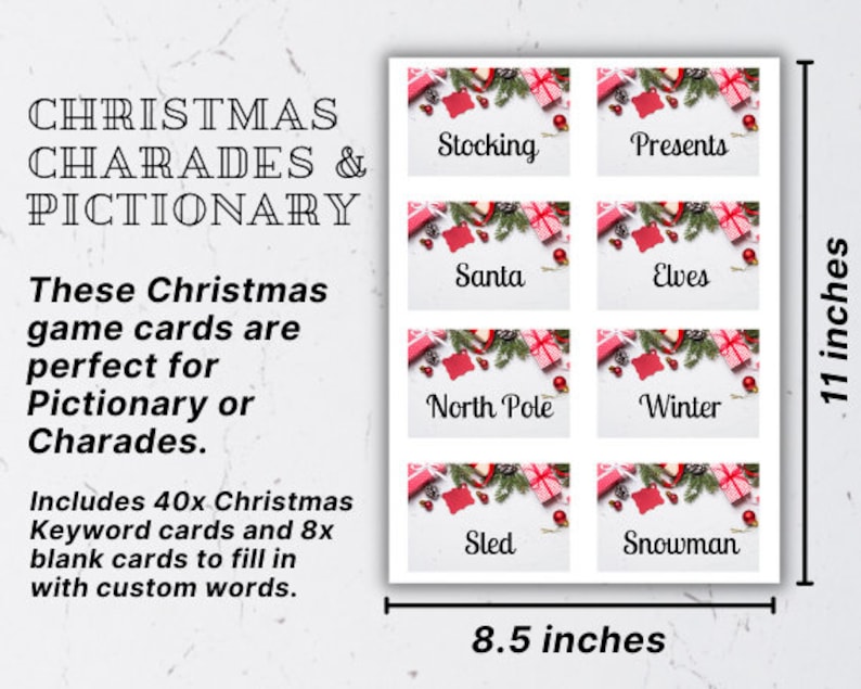 Christmas Game Bundle: Charades, Scavenger Hunt, and More (digital ...